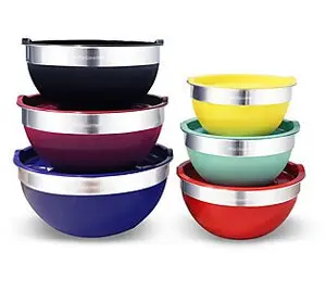 ELITE Gourmet 12 Piece Colored Mixing Bowls - One-color