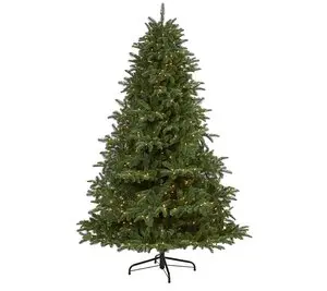 NEARLY NATURAL 7' Lit Spruce Christmas Tree By - One-color