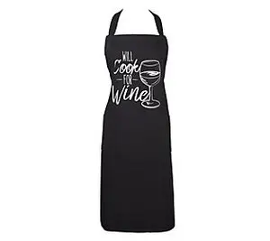 DESIGN IMPORTS Cook For Wine' Print Apron - One-color