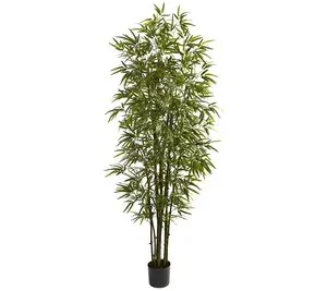 NEARLY NATURAL 7' Green Bamboo Tree By - One-color