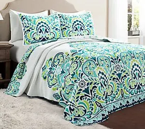 LUSH DECOR Clara 3-piece King Quilt Set By - One-color