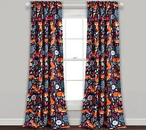 LUSH DECOR Pixie Fox Set Of 2 Room-darkening Curtains L Ush Decor - One-color