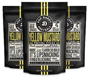 POP DADDY 7.5-oz Bags Yellow Mustard Gourme T Pretzels - One-color