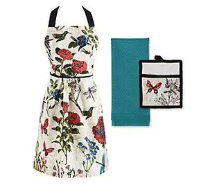 DESIGN IMPORTS Botanical Apron Kitchen Set Of 3 - One-color