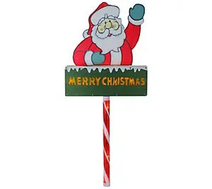 NORTHLIGHT 28' Santa Claus 'merry' Lawn Stake Clear Lights - One-color