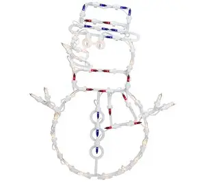NORTHLIGHT Lighted Snowman Christmas Window Dec Oration - One-color