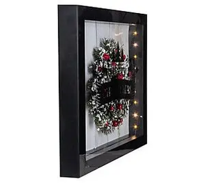 NORTHLIGHT 14' Black Framed 3d 'merry' Led Box Ecor