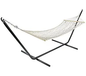 NORTHLIGHT 78' X 31' Natural Macrame Hammock Wi H Bars