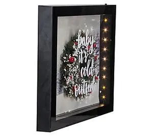 NORTHLIGHT 14' Framed 3d 'baby It's Cold Outsid Decor Box