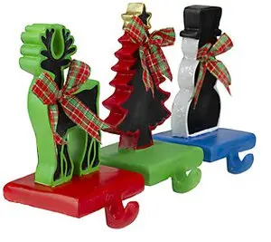 NORTHLIGHT 3 Reindeer & Snowman With Board Stoc Ing Holders