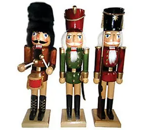 SANTA'S WORKSHOP Set Of 3 Nutcrackers By - One-color