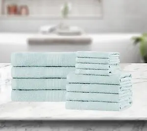 SUPERIOR Cotton 12-piece Solid Absorbent Towel T - One-color