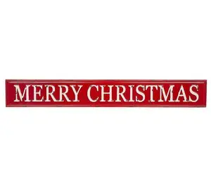 GLITZHOME Merry Christmas Enameled Farmhouse Me Tal Wall Sign - One-color