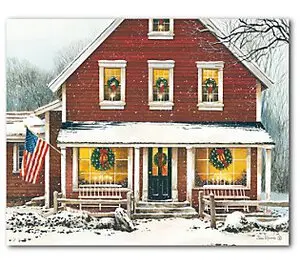 COURTSIDE MARKET Christmas Farmhouse 16x20 Canv As - One-color