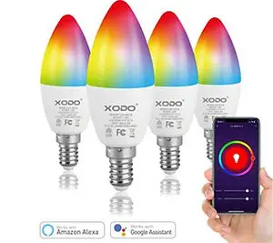 XODO Smart Candelabra Led Bulb 4-pack Multi-col Or Wi-fi E12 5w