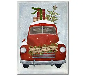 COURTSIDE MARKET Christmas Red Truck 16x20 Canv S - One-color