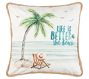 C&F HOME 18' X 18' Life Is Better At The Beach Throw Pillow - One-color