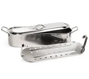 RSVP 20' Stainless Steel Fish Poacher Pan - Silver