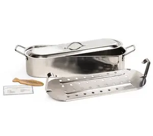 RSVP 18' Stainless Steel Fish Poacher Pan - Silver