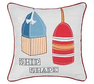 C&F HOME 18'x18' Buoy Ship Shape Printed/appliq Ue Throw Pillow - One-color