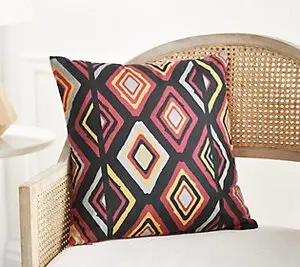 HOME REFLECTIONS Cotton Slub Printed Dec Pillow - One-color