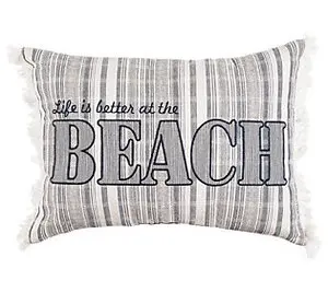 C&F HOME 13' X 18' Beach Embroidered Throw Pill Ow - One-color