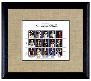 AMERICAN COIN TREASURES American Dolls Stamp Sheet In Wood Frame - One-color