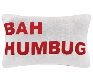 C&F HOME Bah Humbug 14' X 22' Knitted Throw Pil Low - One-color