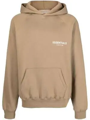 Fear Of God Logo Print Hoodie - Brown