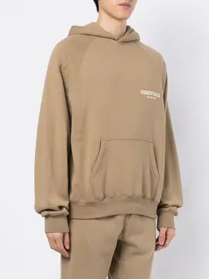 Fear Of God Logo Print Hoodie - Brown