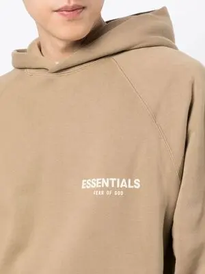 Fear Of God Logo Print Hoodie - Brown