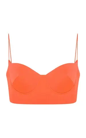 Alex Perry Hart Satin Bustier Top - Orange