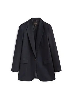 Massimo Dutti Navy Blue Suit Blazer - Navy Blue