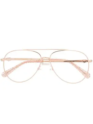 CHIARA FERRAGNI Logo-plaque Double-bridge Glasses - Gold