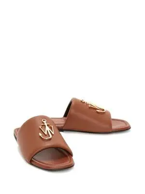 JW Anderson Anchor Logo-plaque Leather Flat Sandals