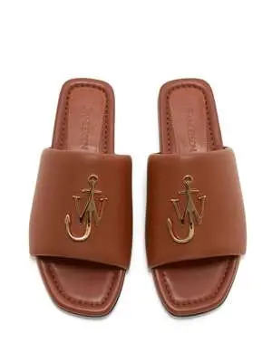 JW Anderson Anchor Logo-plaque Leather Flat Sandals