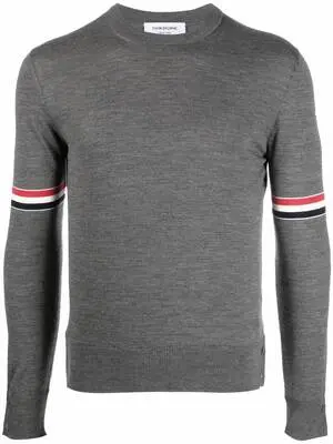 Thom Browne Rwb-stripe Jumper - Grey