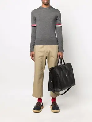Thom Browne Rwb-stripe Jumper - Grey