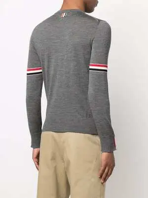 Thom Browne Rwb-stripe Jumper - Grey