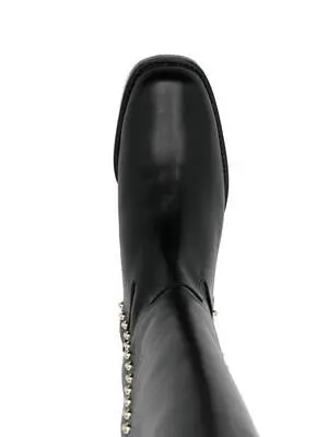 STUART WEITZMAN Pearl-embellished Knee-high Boots