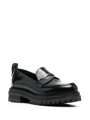 SERGIO ROSSI Joan Slip-on Loafers - Black