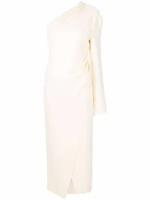Nanushka One-shoulder Midi Wrap Dress