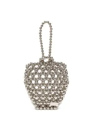 0711 TBILISI Beaded Tote - Silver