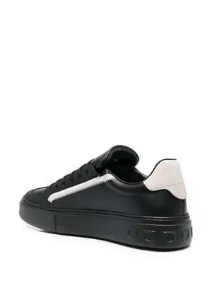 FERRAGAMO Gancini-print Leather Sneakers - Black