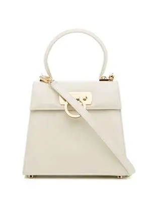 FERRAGAMO Small Iconic Top Handle Bag - White