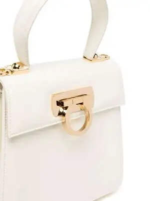 FERRAGAMO Small Iconic Top Handle Bag - White