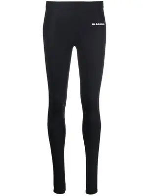 JIL SANDER Logo Print Leggings - Black