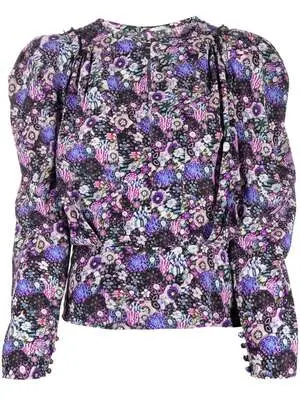 ISABEL MARANT Floral Print Long Sleeve Blouse