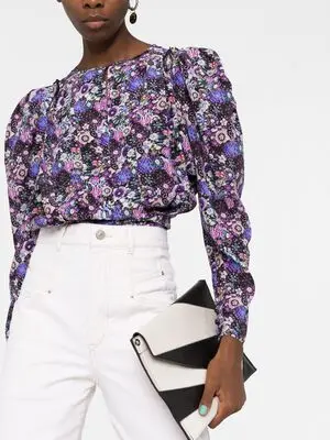 Isabel Marant Floral Print Long Sleeve Blouse
