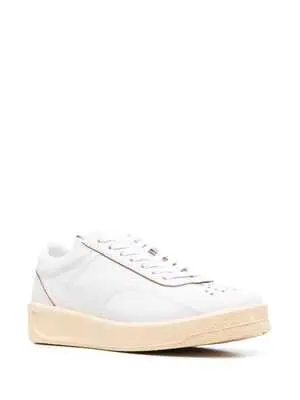 JIL SANDER Lace-up Leather Sneakers - White